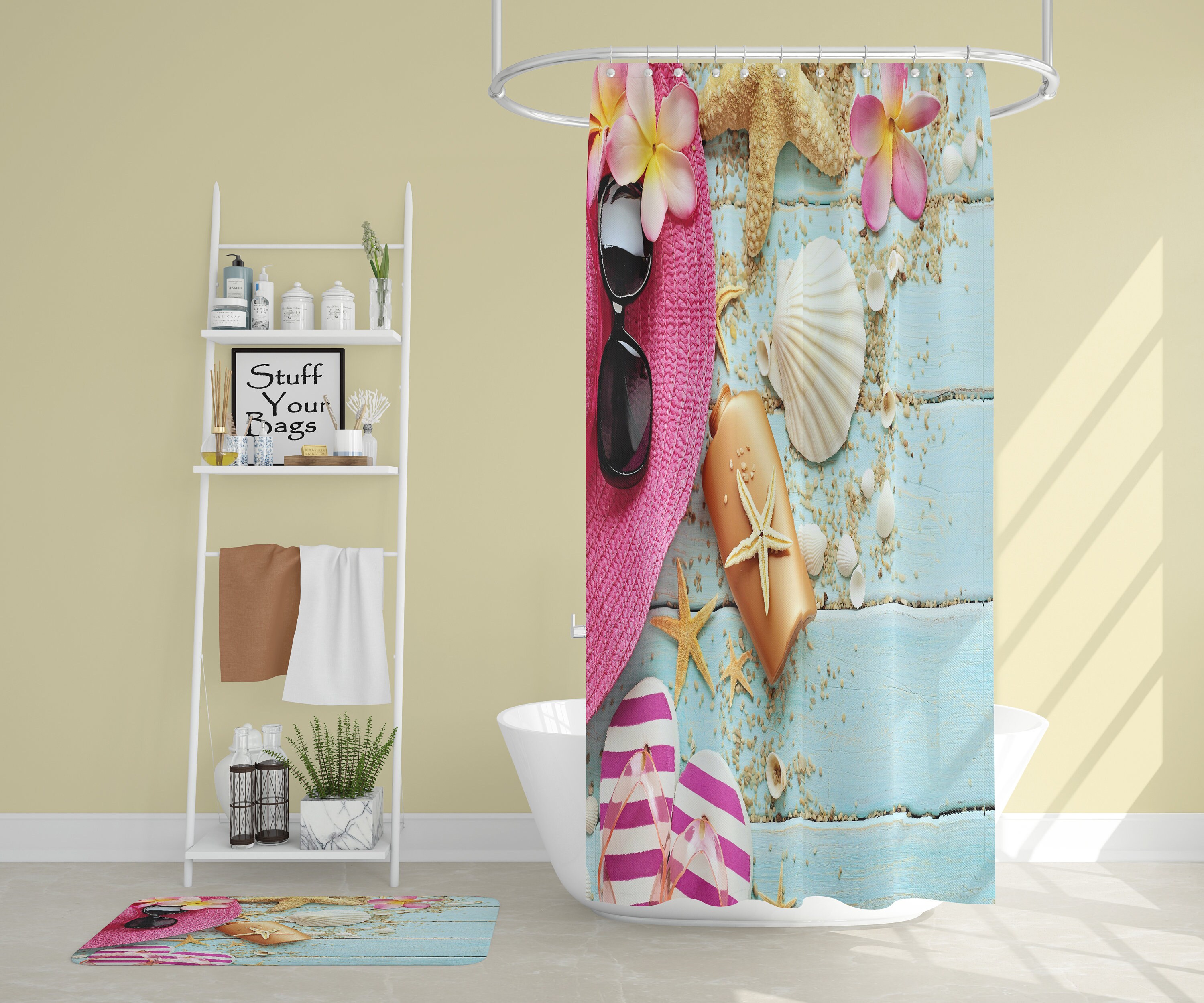 Beach House Ocean View Shower Curtain for Your Relaxing Bathroom Decor ...