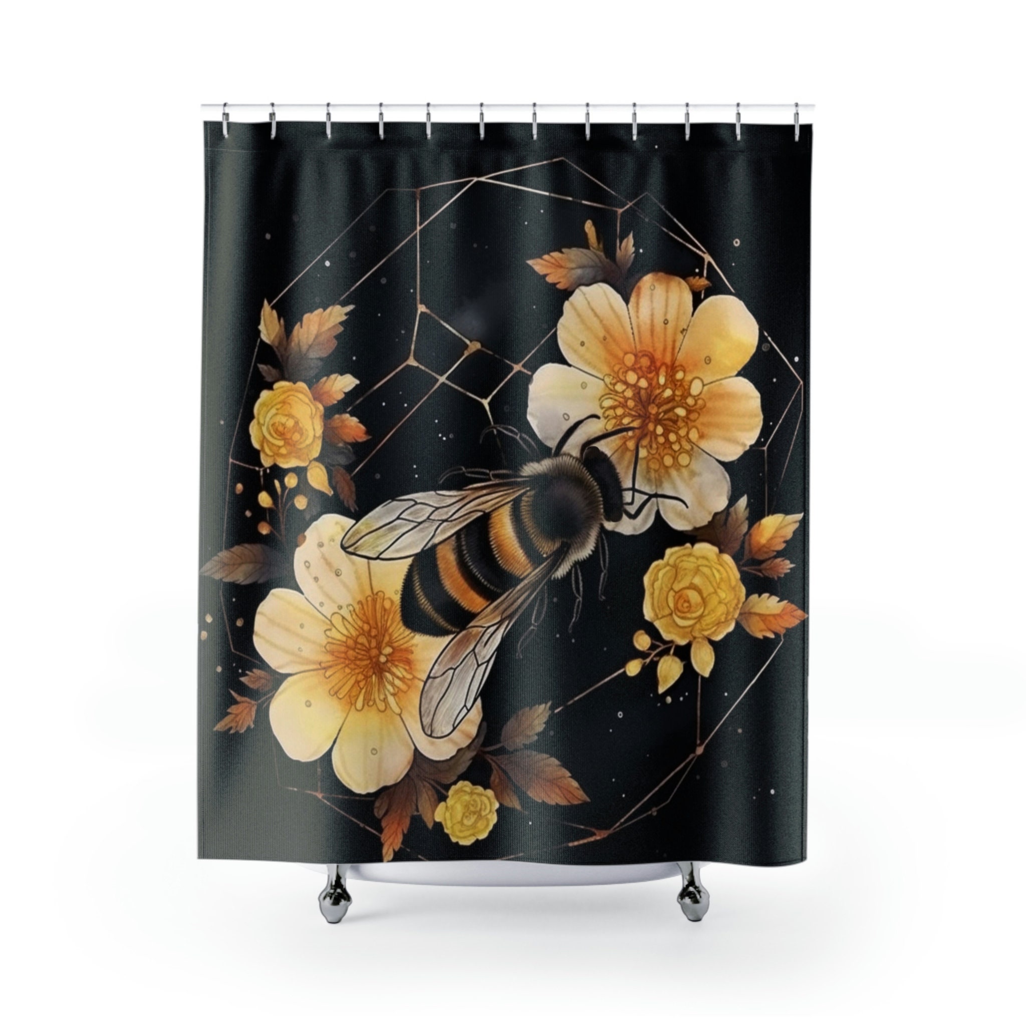 Bee Conservation Shower Curtain for Bathroom - Custom Design with ...