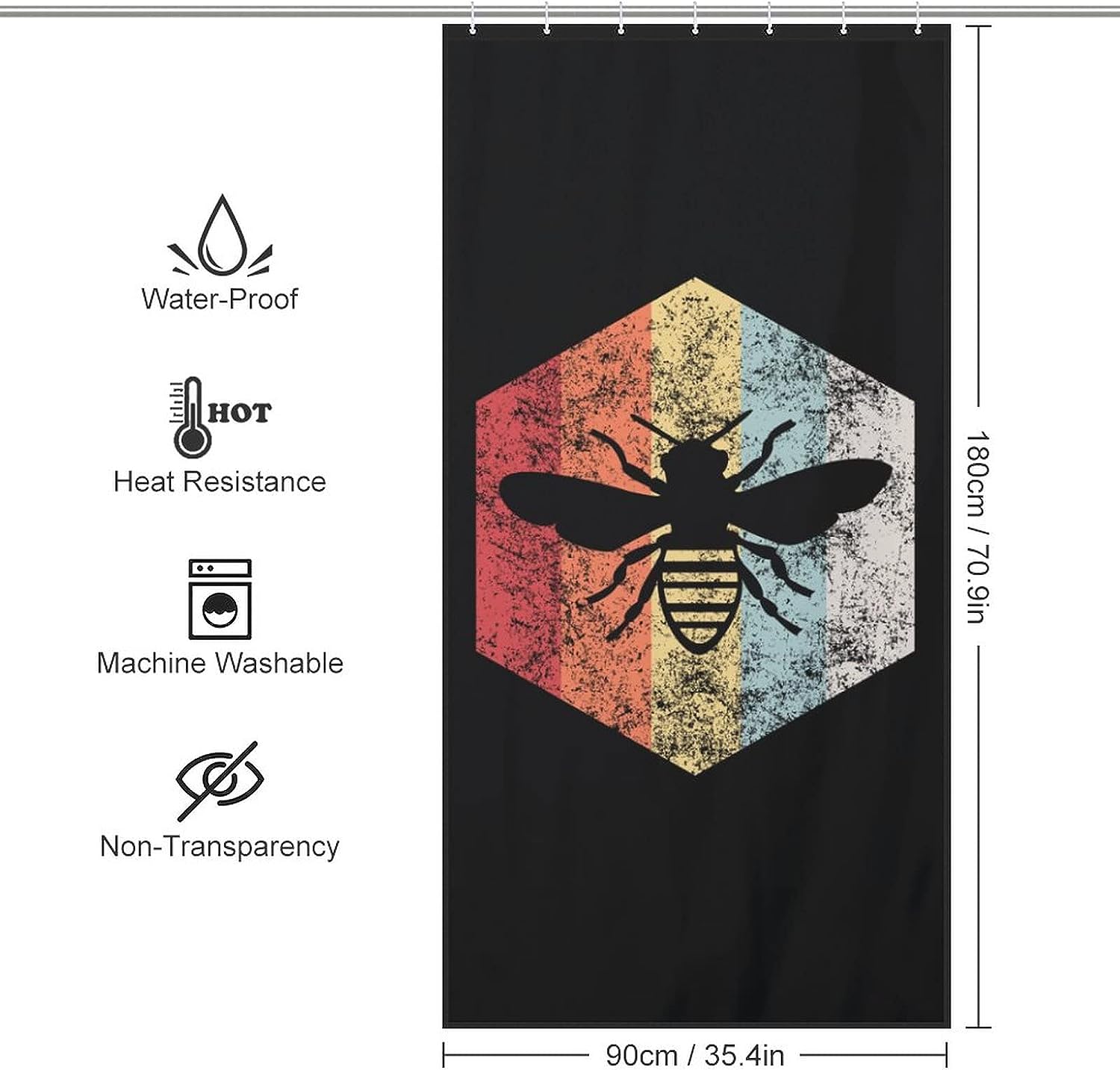 Bee Whisperer Waterproof Shower Curtain for Bathroom - Modern Design ...