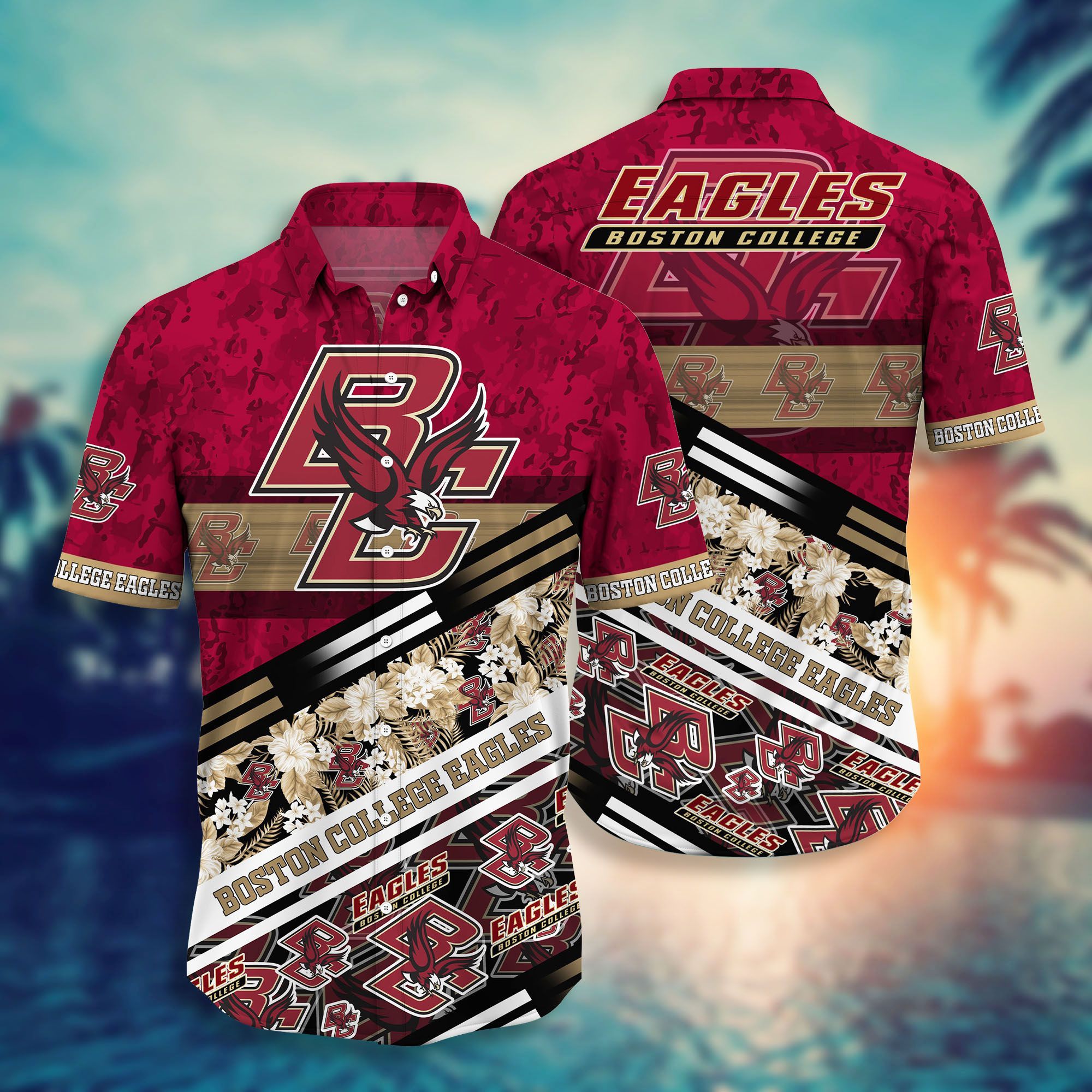 Boston College Eagles Hawaiian Shirt - Bluefink