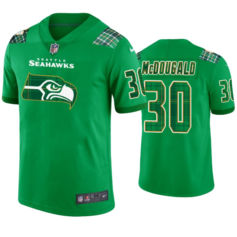 Brad Mcdougald Seattle Seahawks #30 Jersey St. Patricks Day Kelly Green ...