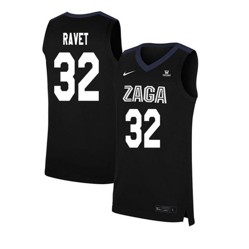 Brock Ravet 32 Gonzaga Bulldogs Elite Basketball Men Jersey - Black ...