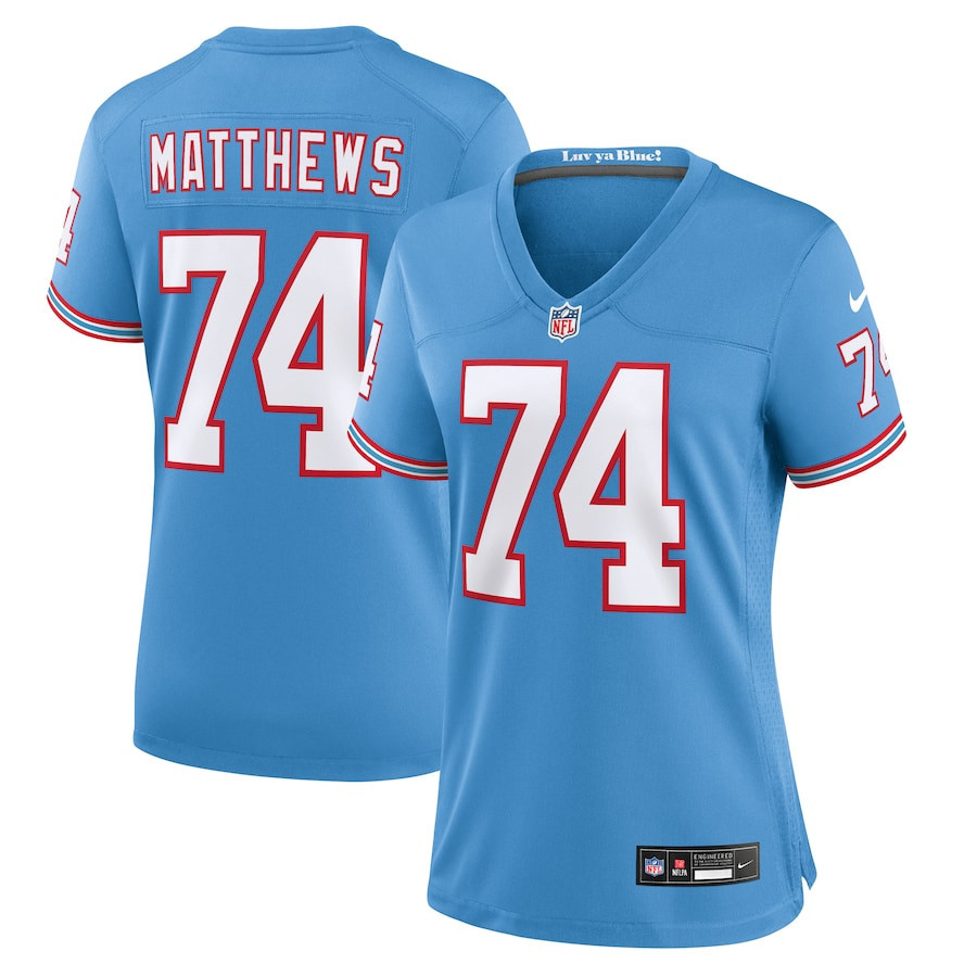 Bruce Matthews 74 Tennessee Titans Oilers Throwback Alternate Game ...