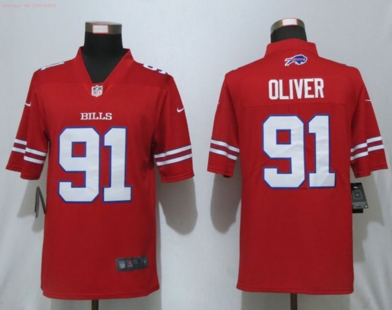 Buffalo Bill Branded Oliver #91 2020 Nfl Red Jersey Jersey - Bluefink