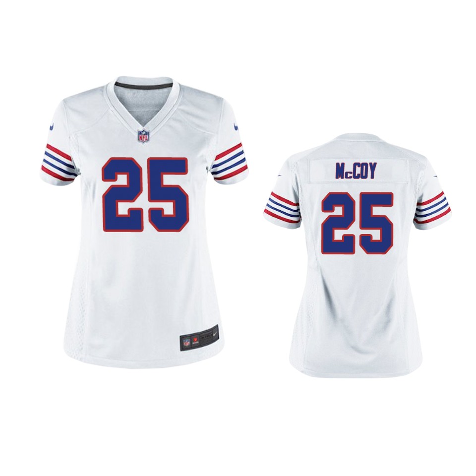 Buffalo Bills Lesean Mccoy White Throwback Game Jersey - Women - Bluefink