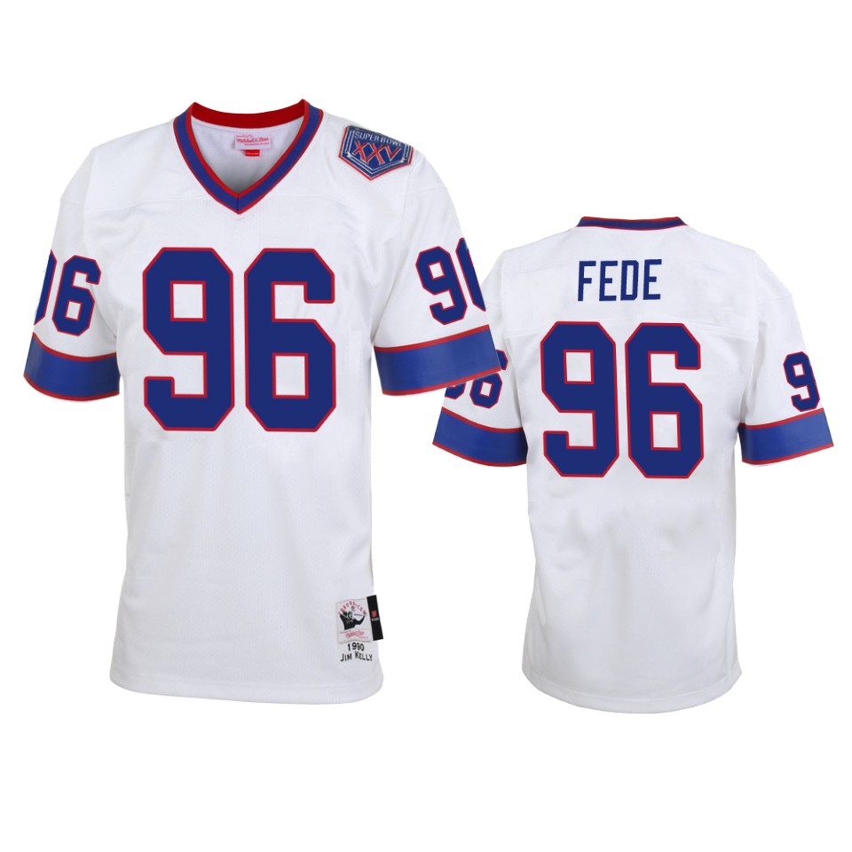 Buffalo Bills Terrence Fede White Vintage Replica Jersey - Men - Bluefink