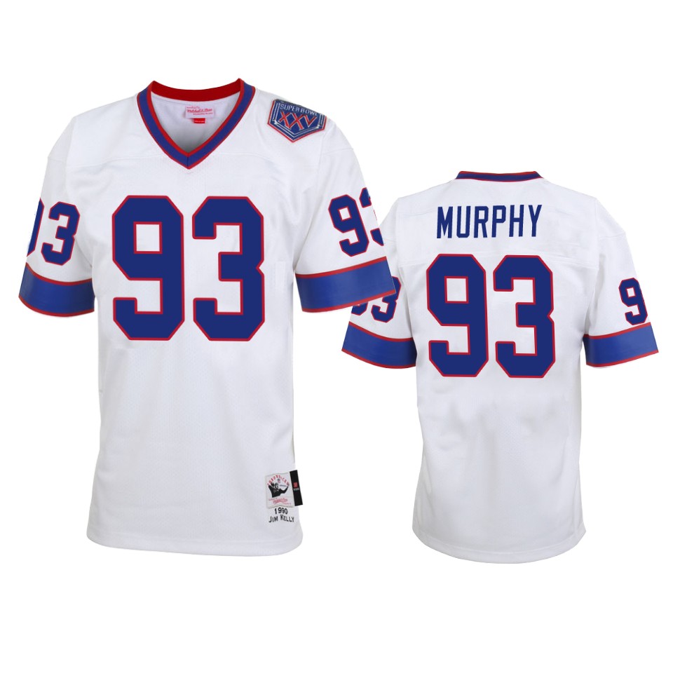 Buffalo Bills Trent Murphy White Vintage Replica Jersey - Men - Bluefink