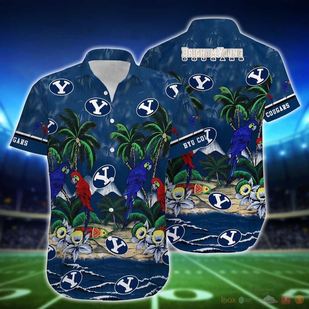 Byu Cougars Parrot Island NCAA Hawaiian Shirts - Bluefink