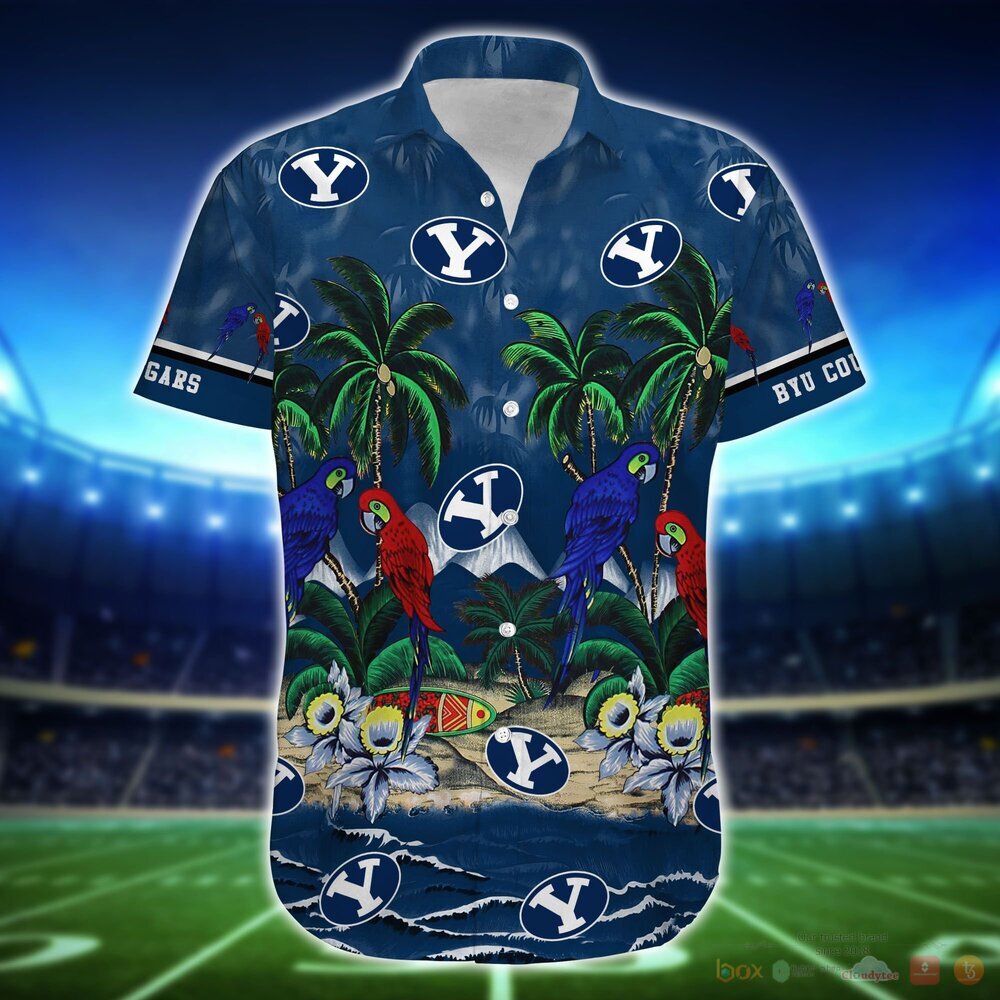 Byu Cougars Parrot Island NCAA Hawaiian Shirts - Bluefink