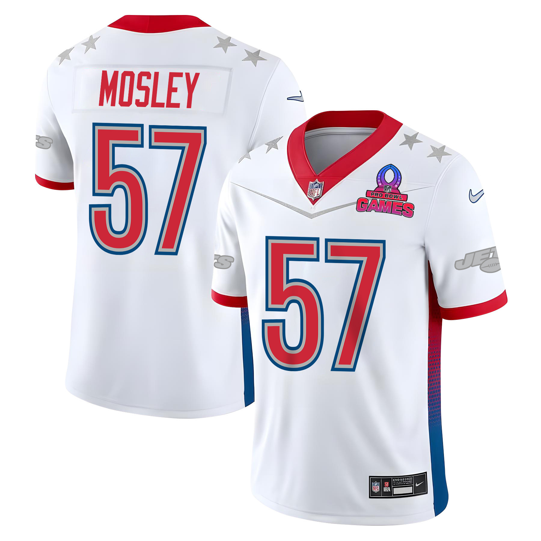 C.J. Mosley 57 Jets Pro Bowl 2023 Patch Men Jersey - White - Bluefink