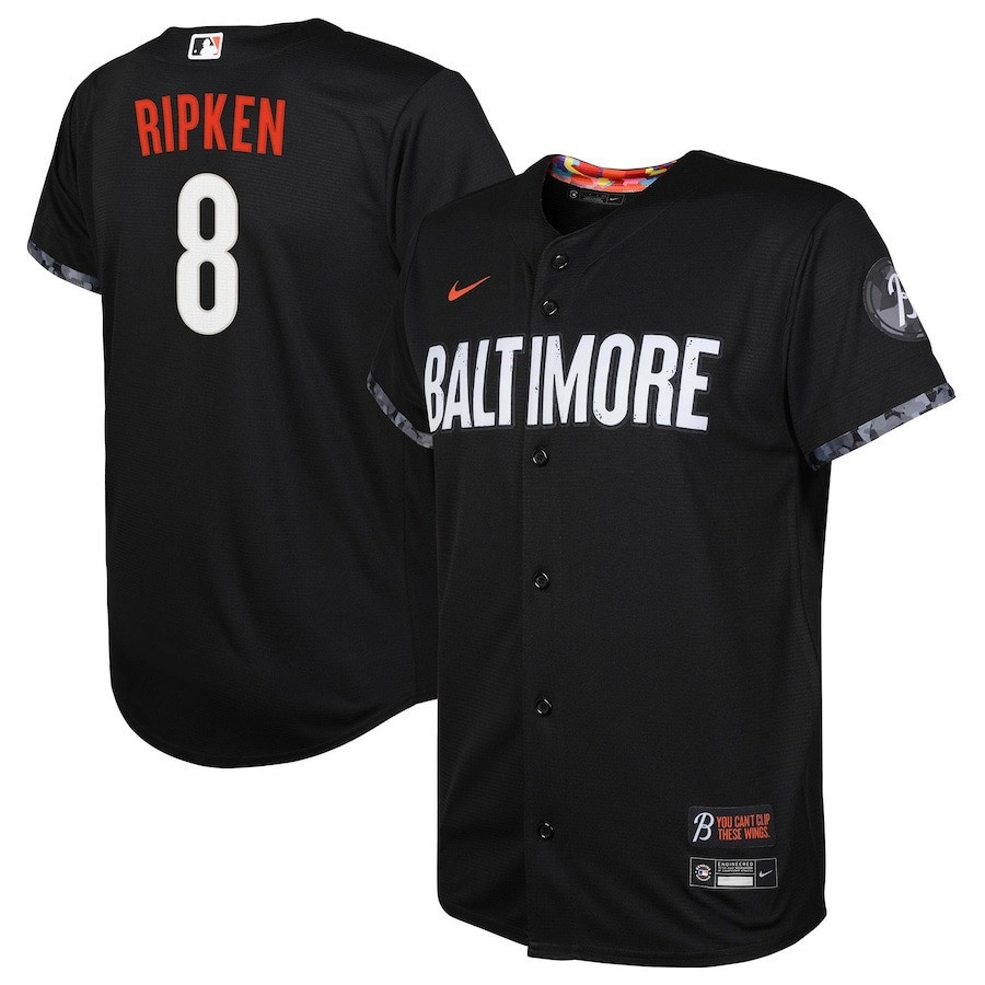 Cal Ripken 8 Baltimore Orioles Youth 2023 City Connect Jersey - Black ...