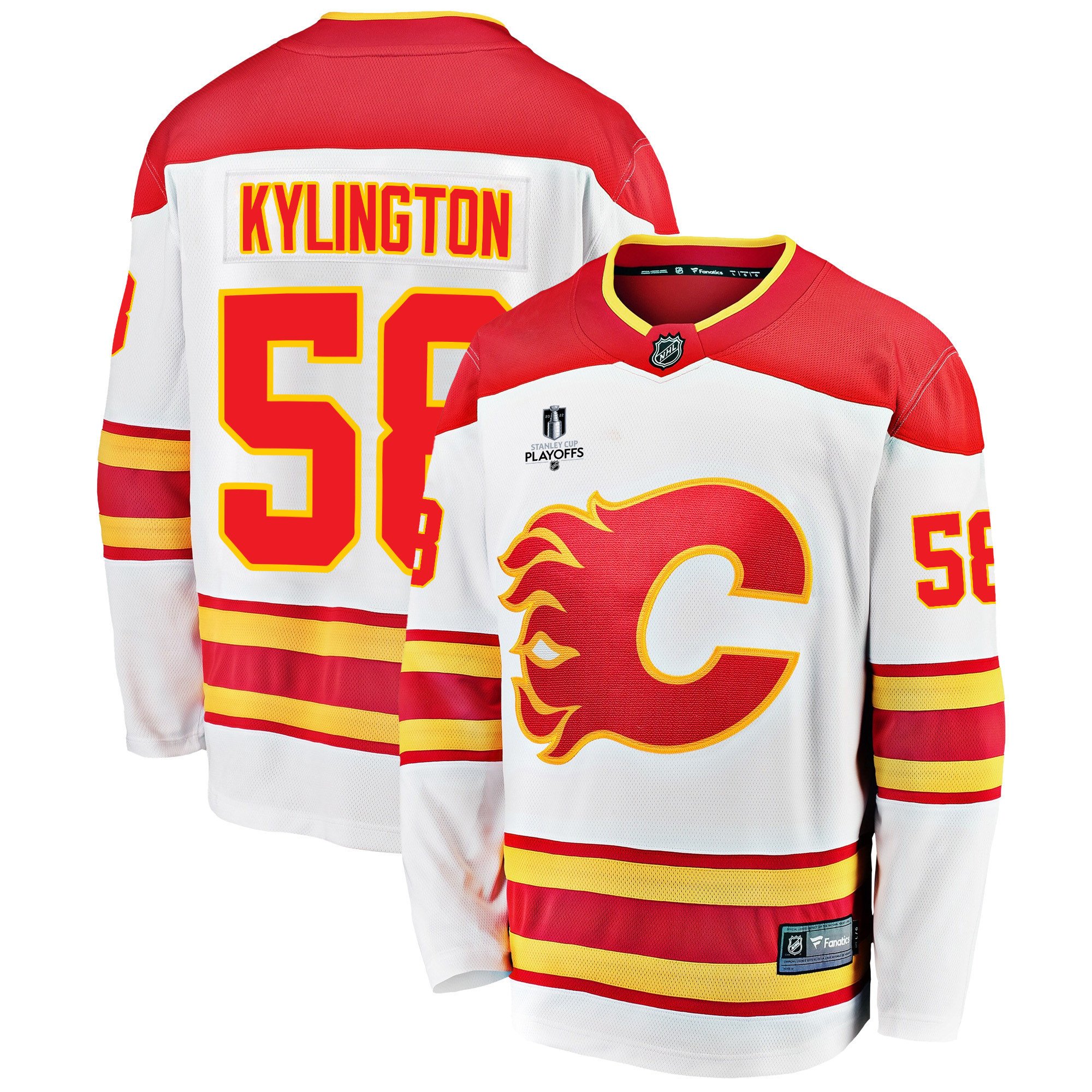 Calgary Flames Oliver Kylington 58 Away 2022 Stanley Cup Playoffs ...