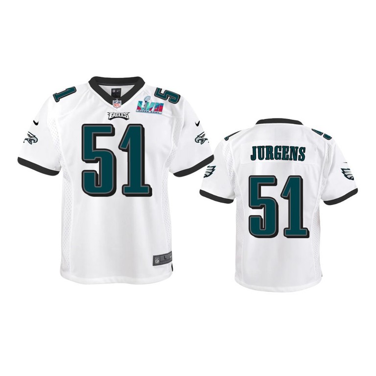 Cam Jurgens 51 Philadelphia Eagles Youth Super Bowl LVII Game Jersey ...