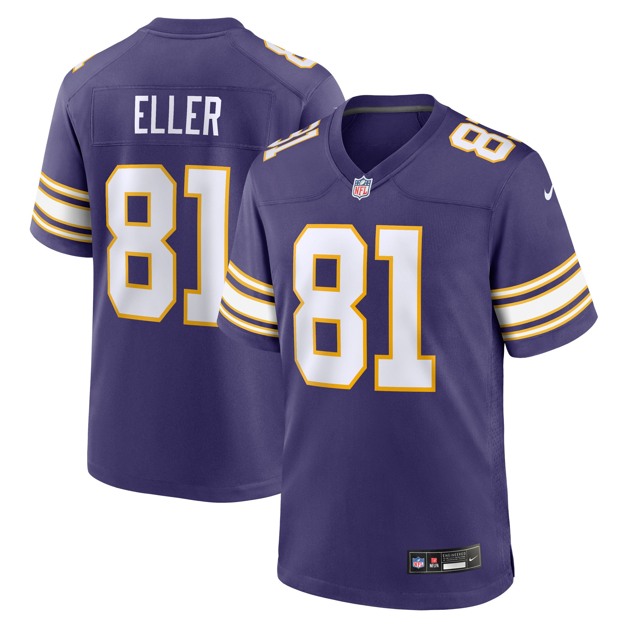 Carl Eller 81 Minnesota Vikings Classic Retired Men Jersey - Purple ...