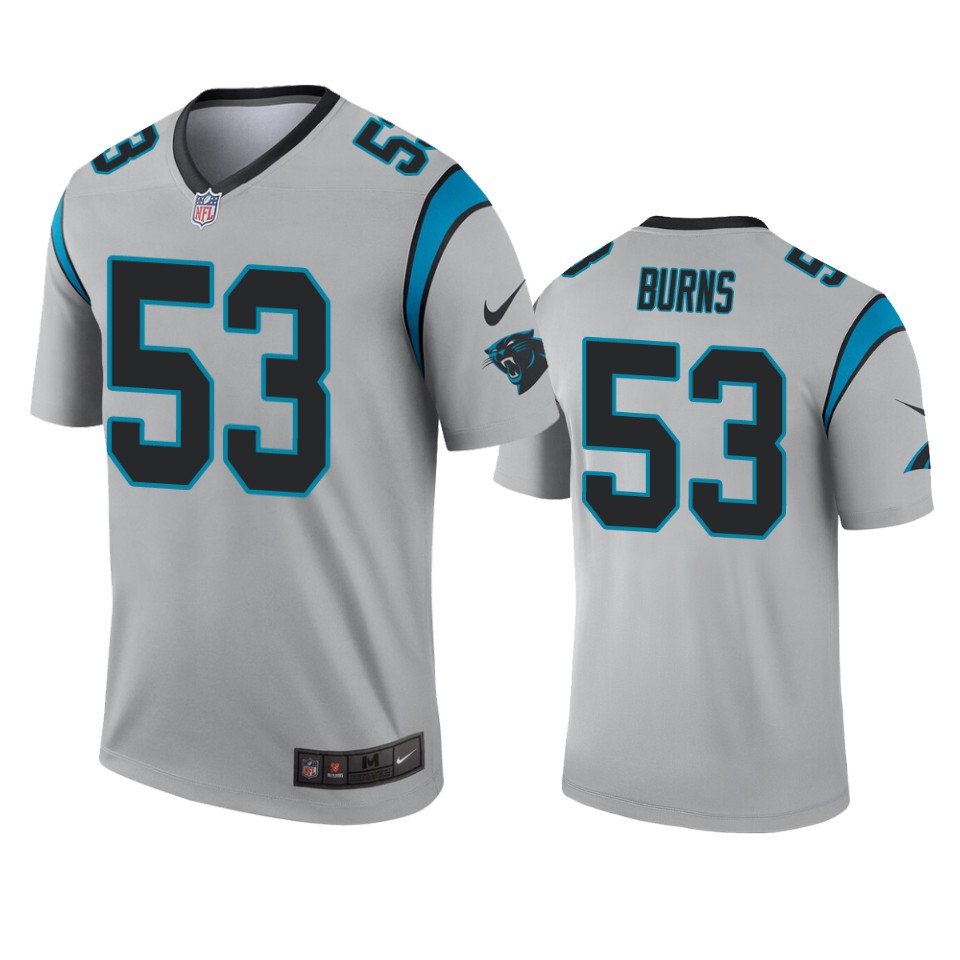 Carolina Panthers Brian Burns Silver Inverted Legend Jersey - Bluefink