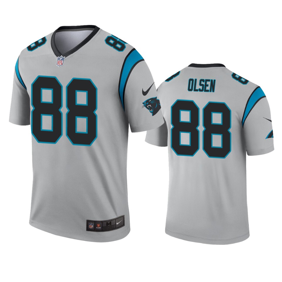 Carolina Panthers Greg Olsen Silver Inverted Legend Jersey - Bluefink