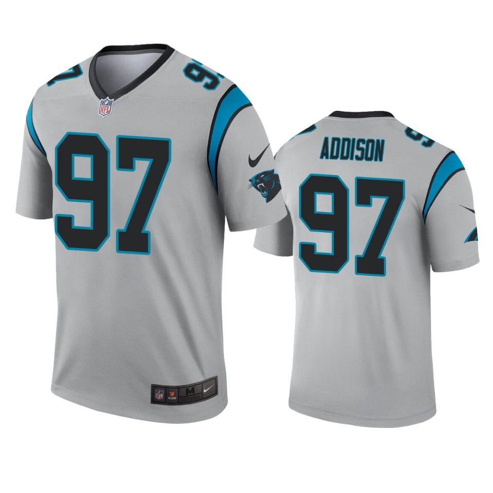 Carolina Panthers Mario Addison Silver Inverted Legend Jersey - Bluefink