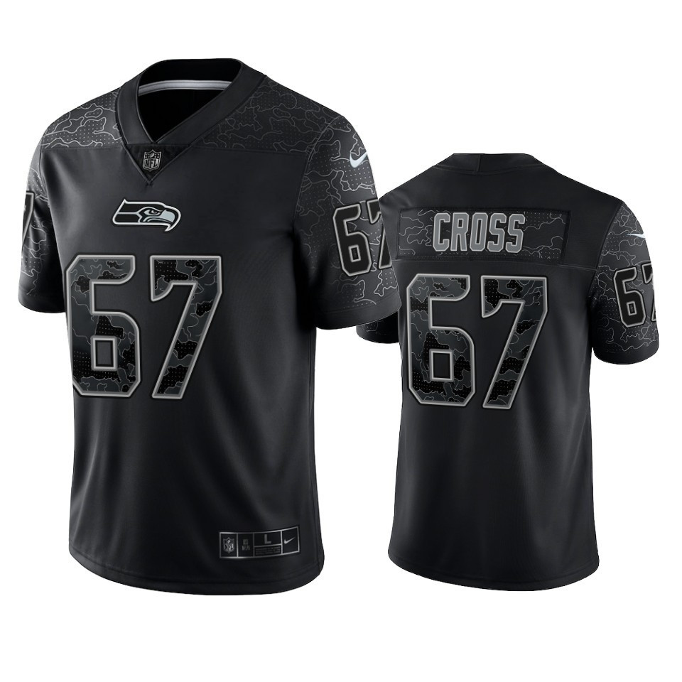 Charles Cross 67 Seattle Seahawks Black Reflective Limited Jersey - Men ...