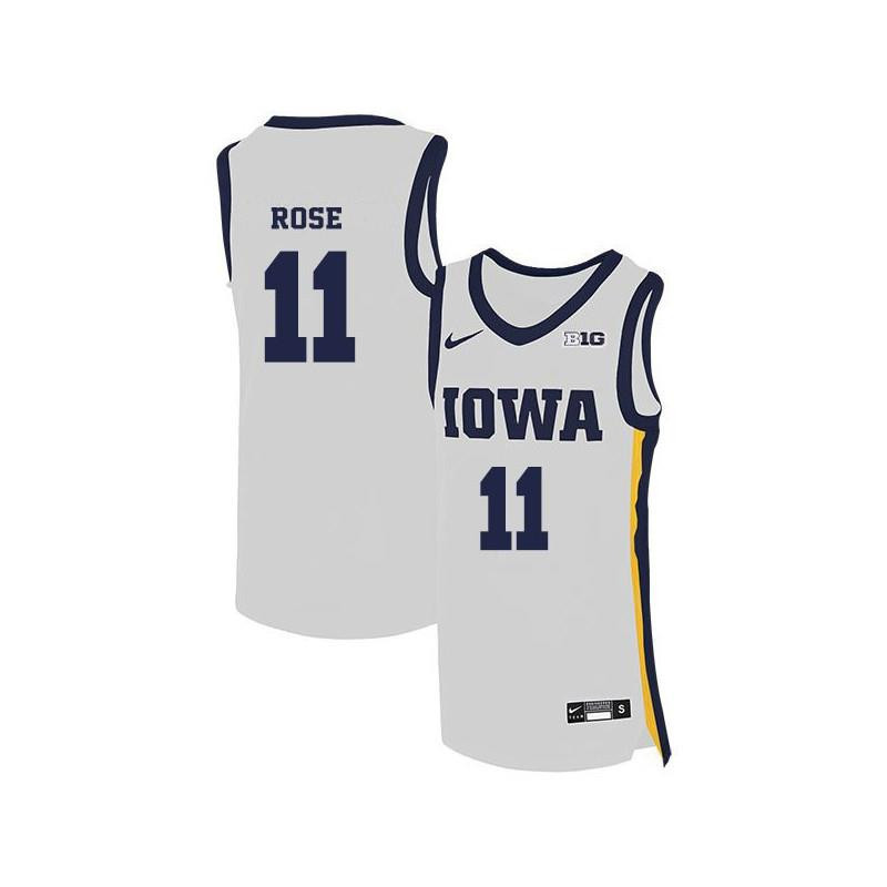 Charlie Rose 11 Iowa Hawkeyes Elite Basketball Men Jersey - White ...