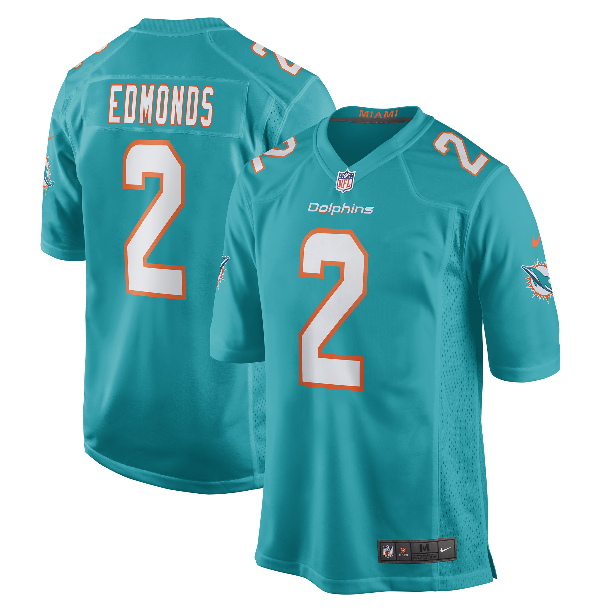 Chase Edmonds Miami Dolphins Game Jersey - Aqua Nfl - Bluefink