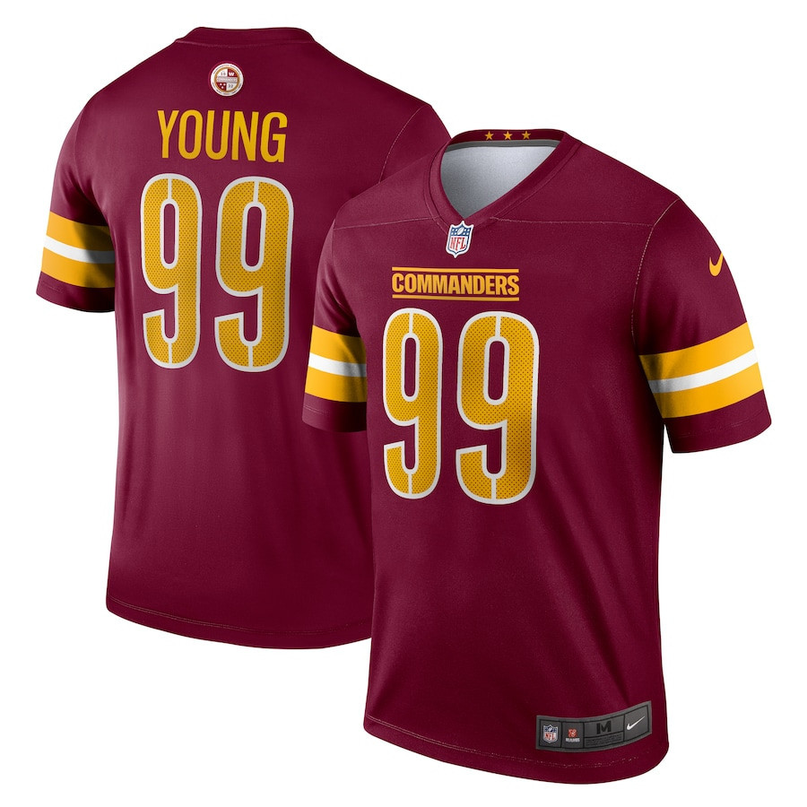 Chase Young 99 Washington Commanders Legend Jersey - Burgundy - Bluefink