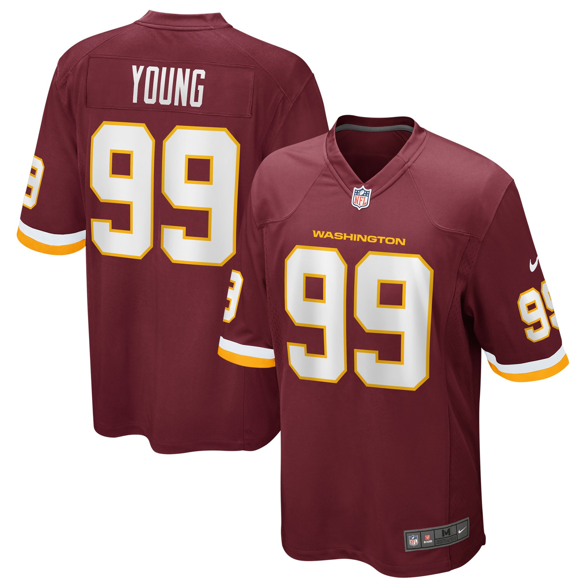 Chase Young Washington Football Team Game Jersey - Burgundy Nfl - Bluefink