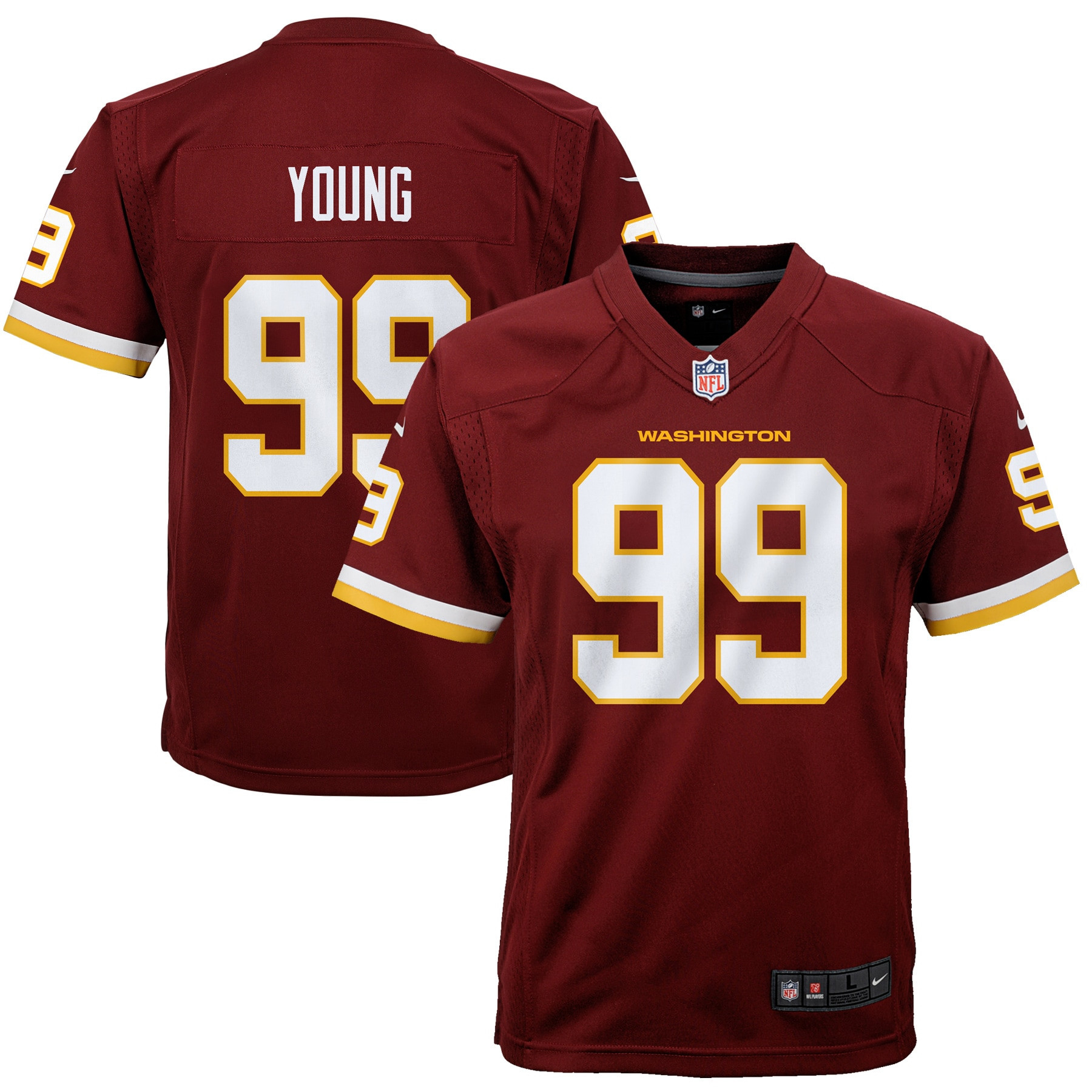 Chase Young Washington Football Team Game Jersey Burgundy Nfl - Bluefink