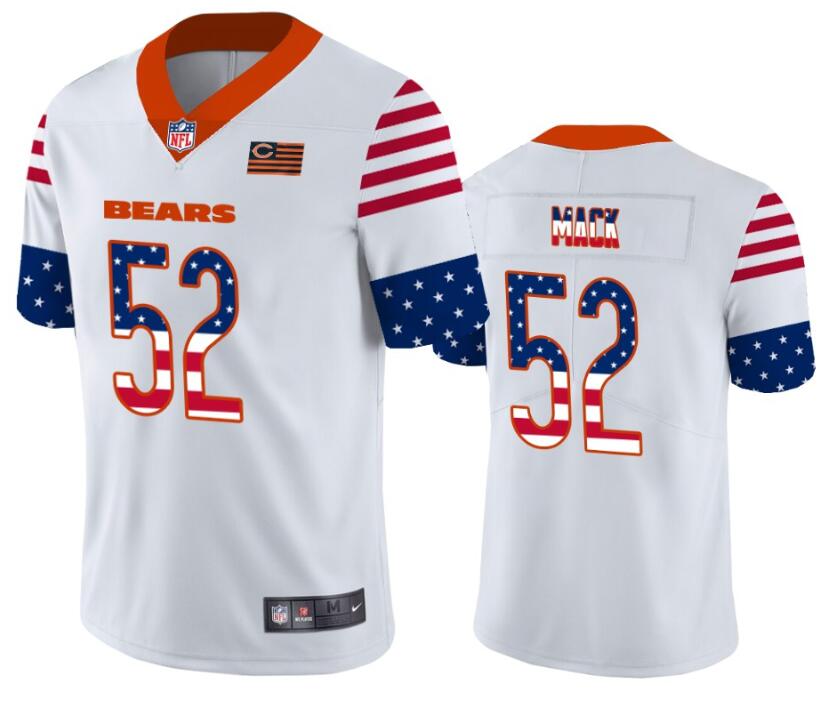 Chicago Bears 52 White Throwback Flag Jersey - Bluefink
