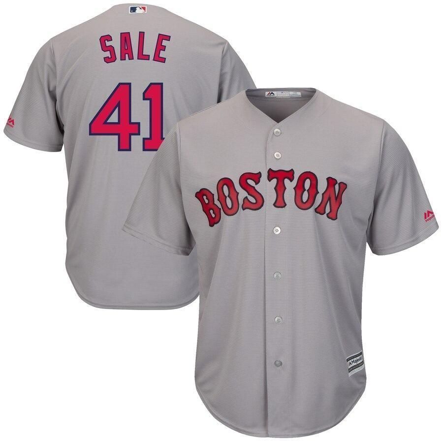 Chris Sale Boston Red Sox Road Cool Base Jersey - Gray - Bluefink