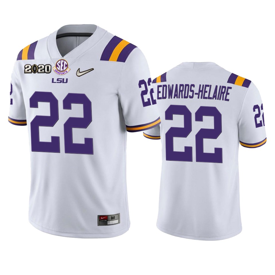 Clyde Edwards-helaire Lsu Tigers 2020 National Championship White ...