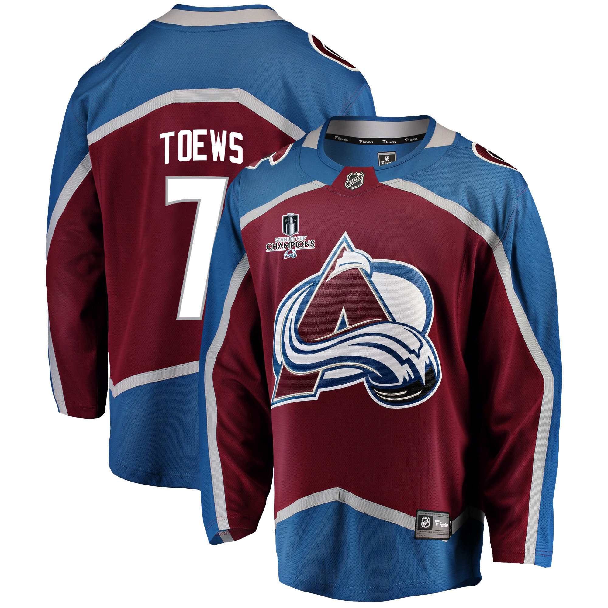 Colorado Avalanche Devon Toews 7 Home 2022 Stanley Cup Champions ...