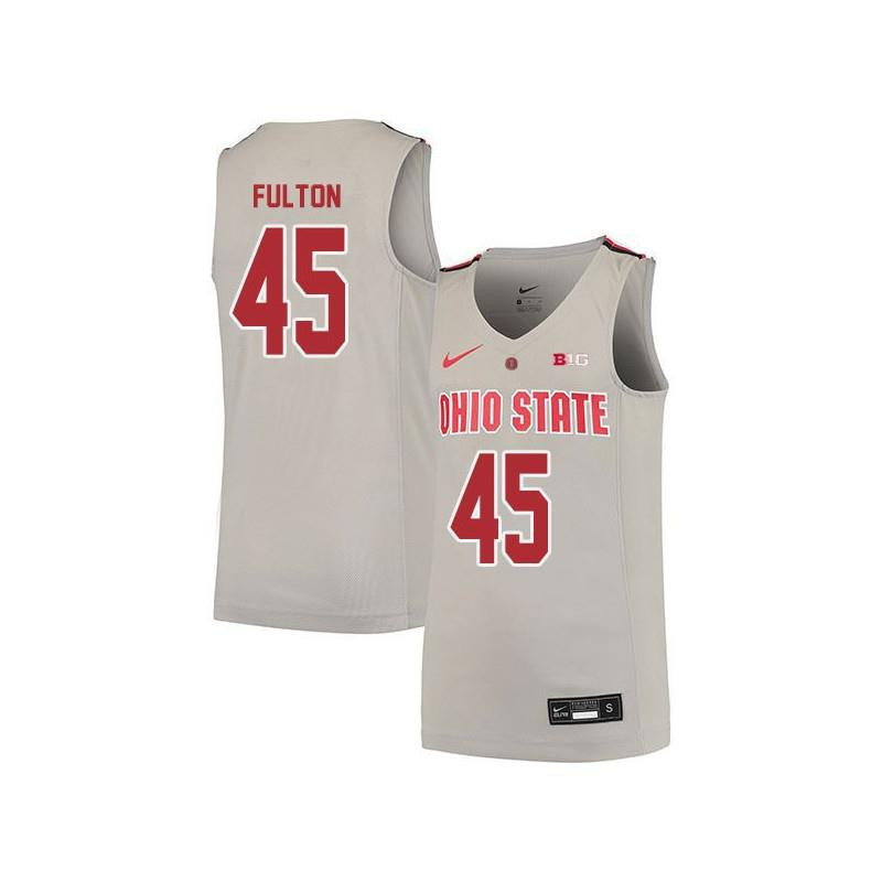 Connor Fulton 45 Ohio State Buckeyes Elite Basketball Men Jersey - Gray ...