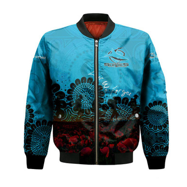 Cronulla-Sutherland Sharks Bomber Jacket Aboriginal Rugby Anzac Day ...