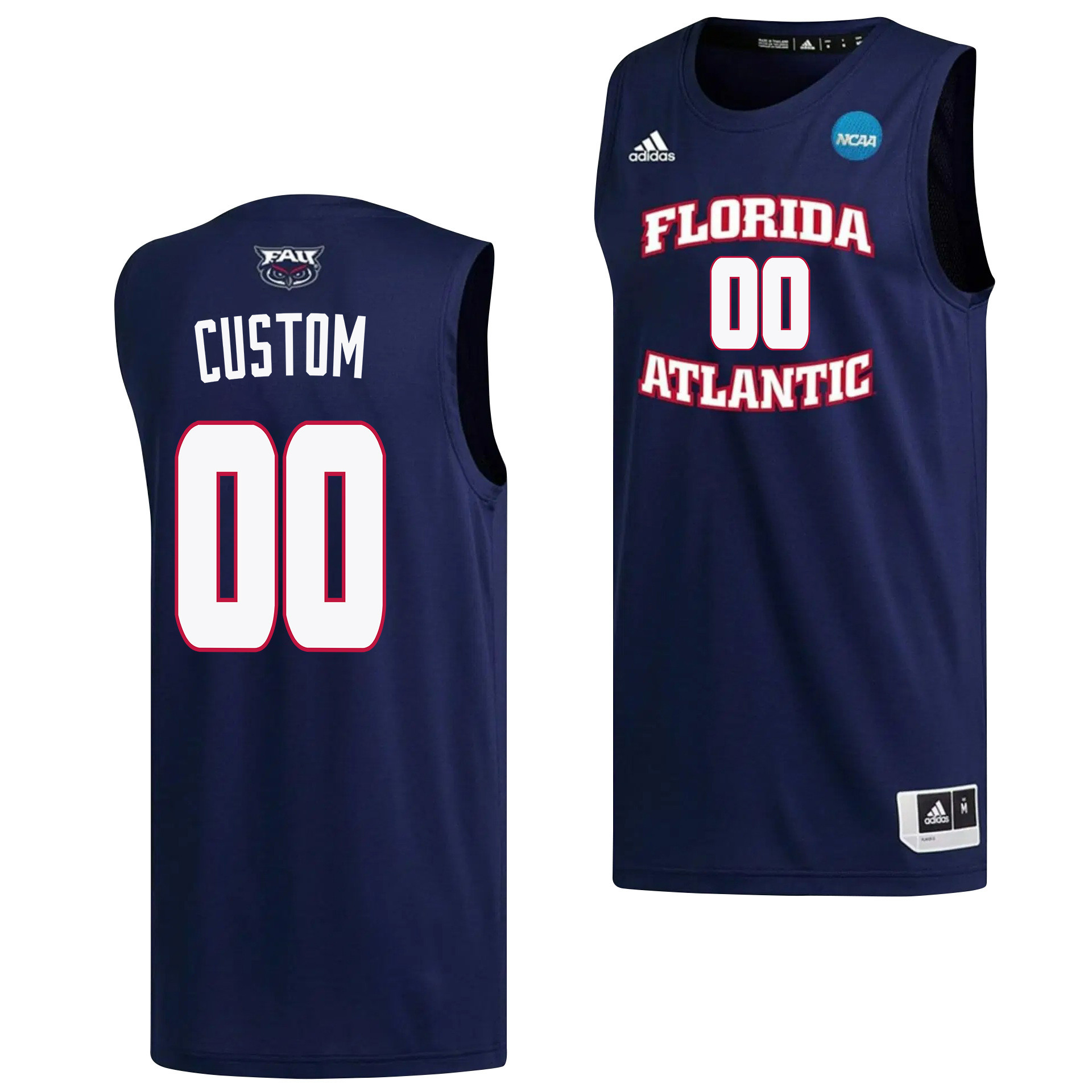Custom 00 FAU Owls 2023 March Madness Basketball Men Jersey- Navy ...