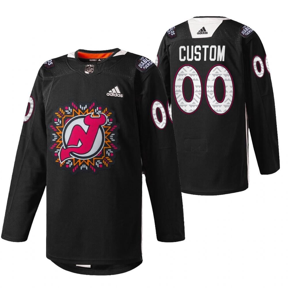 Custom 00 New Jersey Devils 2022 Hispanic Heritage Night Black Jersey ...