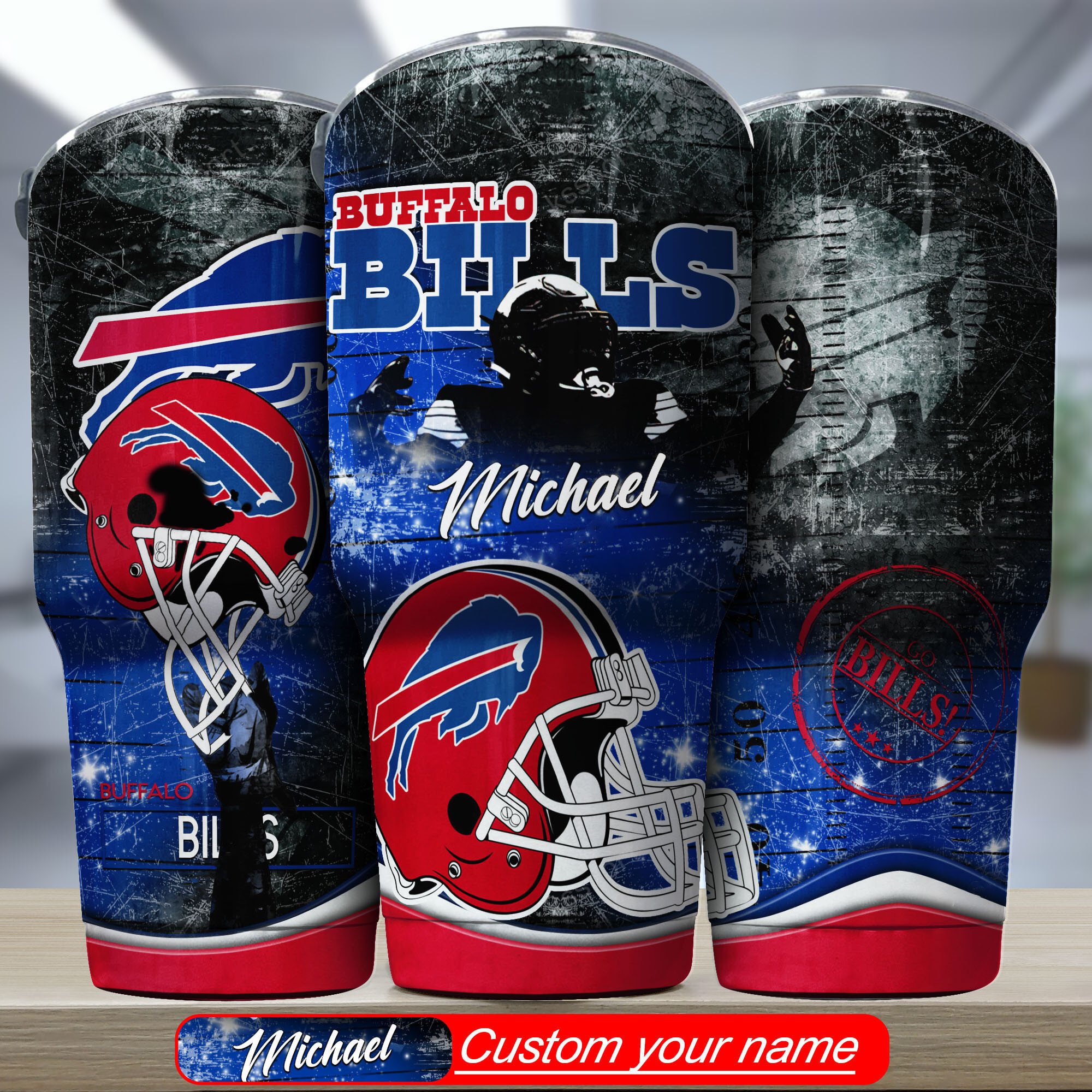 Custom Name Tumbler - Buffalo Bills - Bluefink