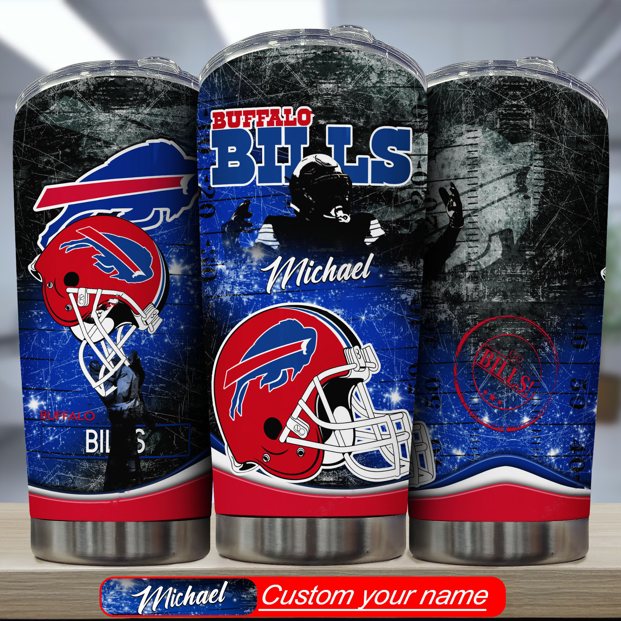 Custom Name Tumbler - Buffalo Bills - Bluefink