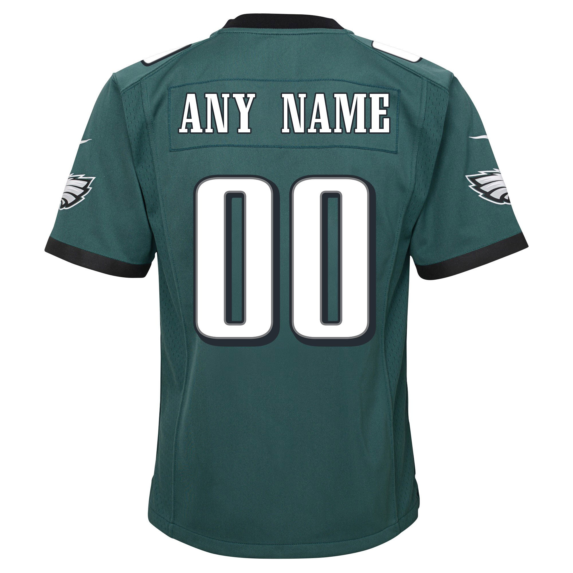 Custom Philadelphia Eagles Super Bowl LVII Champions 2 Stars Youth Game Jersey - Midnight Green ...