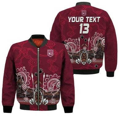 Custom Text and Number Maroons Rugby Bomber Jacket Queensland 2022 ...