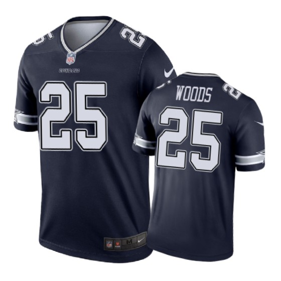 Dallas Cowboys #25 Xavier Woods Nike Color Rush Navy Jersey - Bluefink
