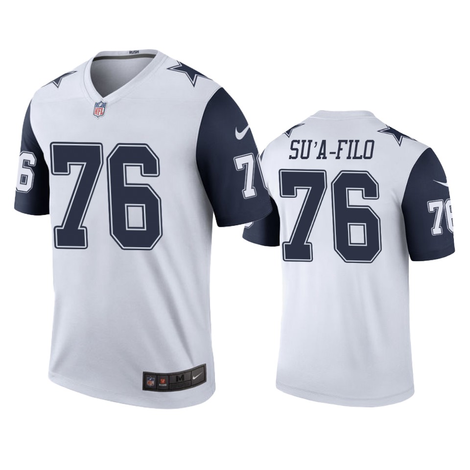 Dallas Cowboys #76 Xavier Sua-filo White Color Rush Legend Jersey - Men ...