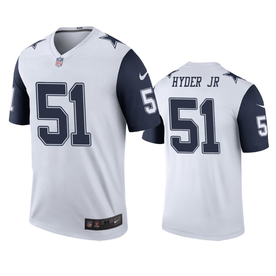 Dallas Cowboys Kerry Hyder Jr White Color Rush Legend Jersey - Mens ...