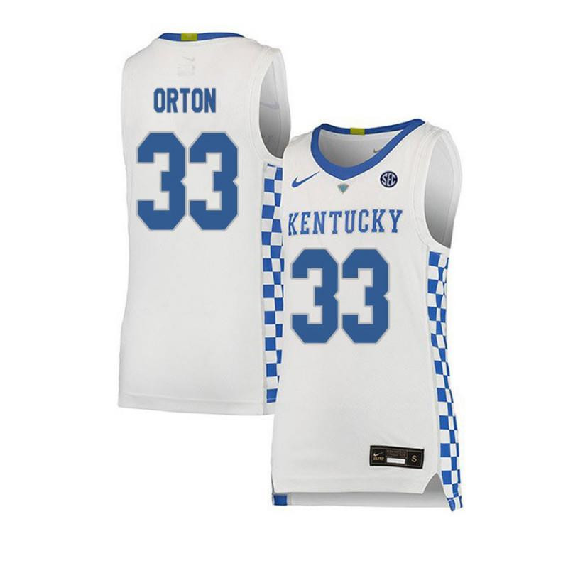 Daniel Orton 33 Kentucky Wildcats Basketball Elite Men Jersey - White ...