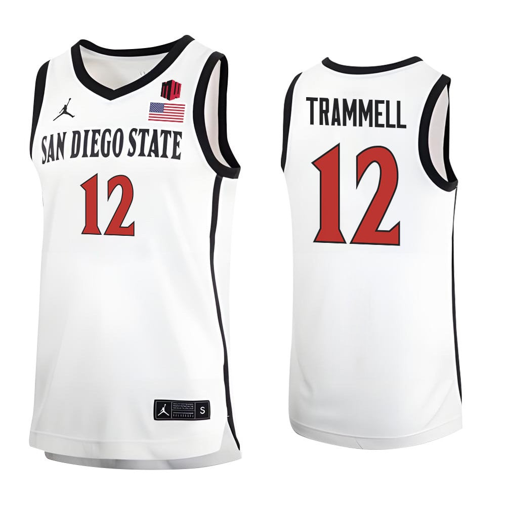 Darrion Trammell 12 San Diego State Aztecs 2023 Basketball Jersey MW ...