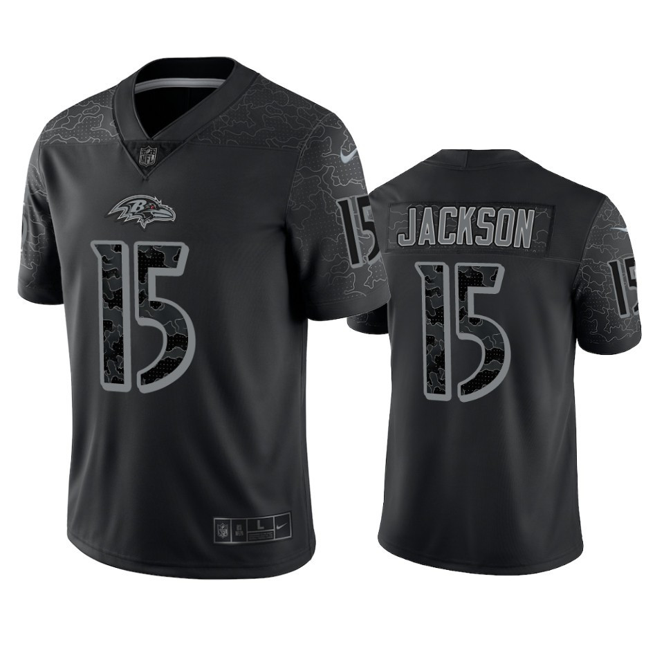 DeSean Jackson 15 Baltimore Ravens Black Reflective Limited Jersey ...