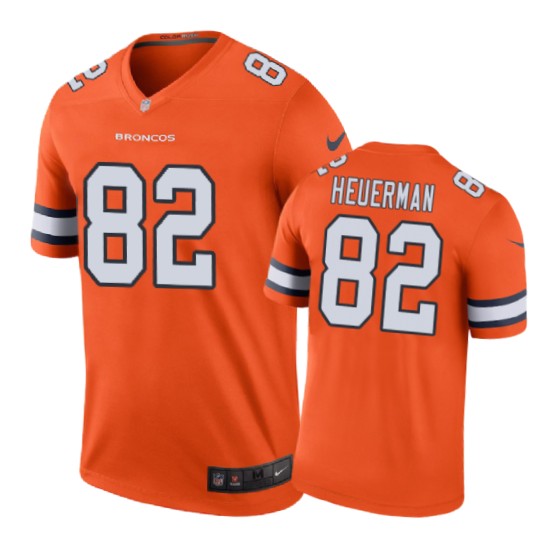 Denver Broncos #82 Jeff Heuerman Nike Color Rush Orange Jersey - Bluefink