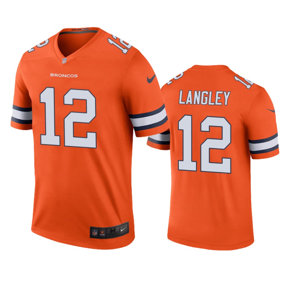 Denver Broncos Brendan Langley Orange Color Rush Legend Jersey - Bluefink