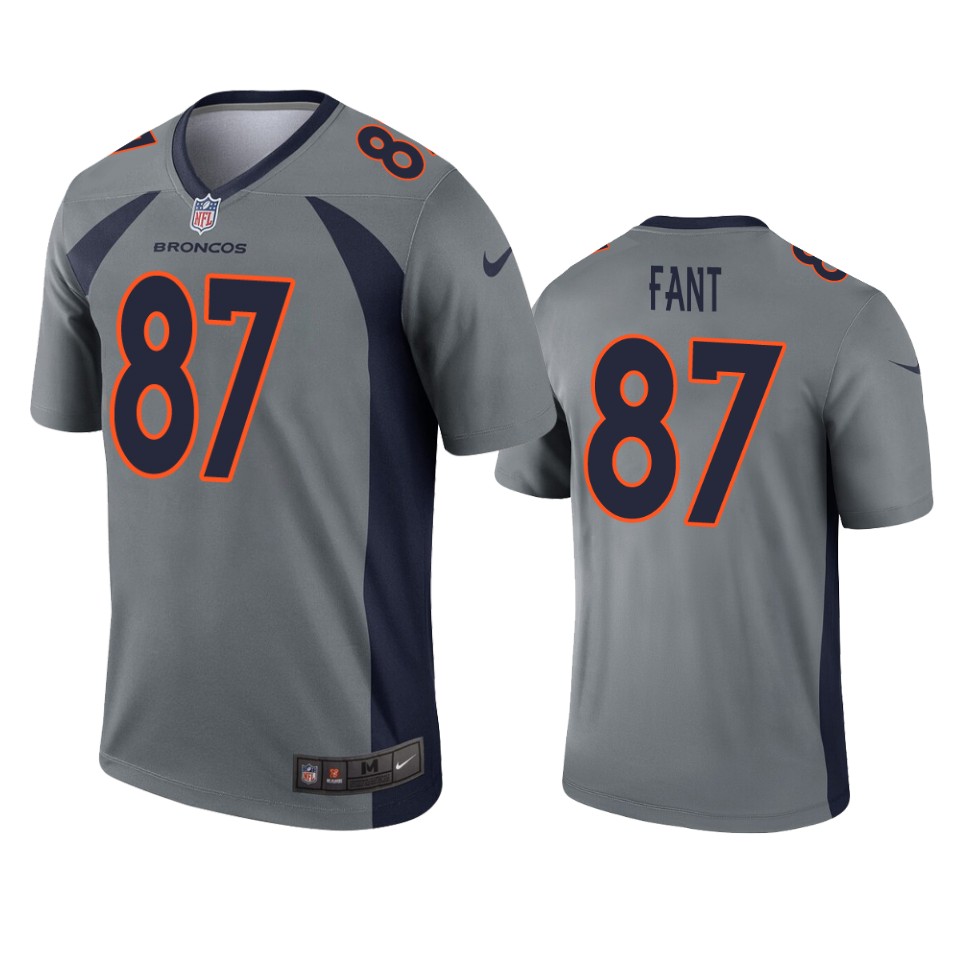 Denver Broncos Noah Fant Gray Inverted Legend Jersey - Bluefink