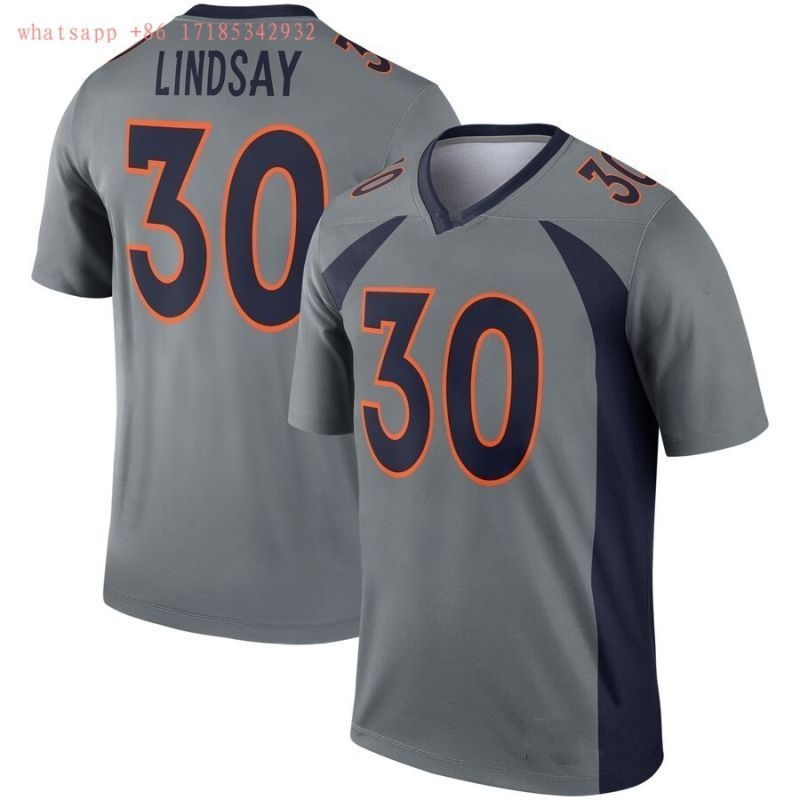 Denver Broncos Phillip Lindsay #30 2020 Nfl Grey Jersey Jersey - Bluefink