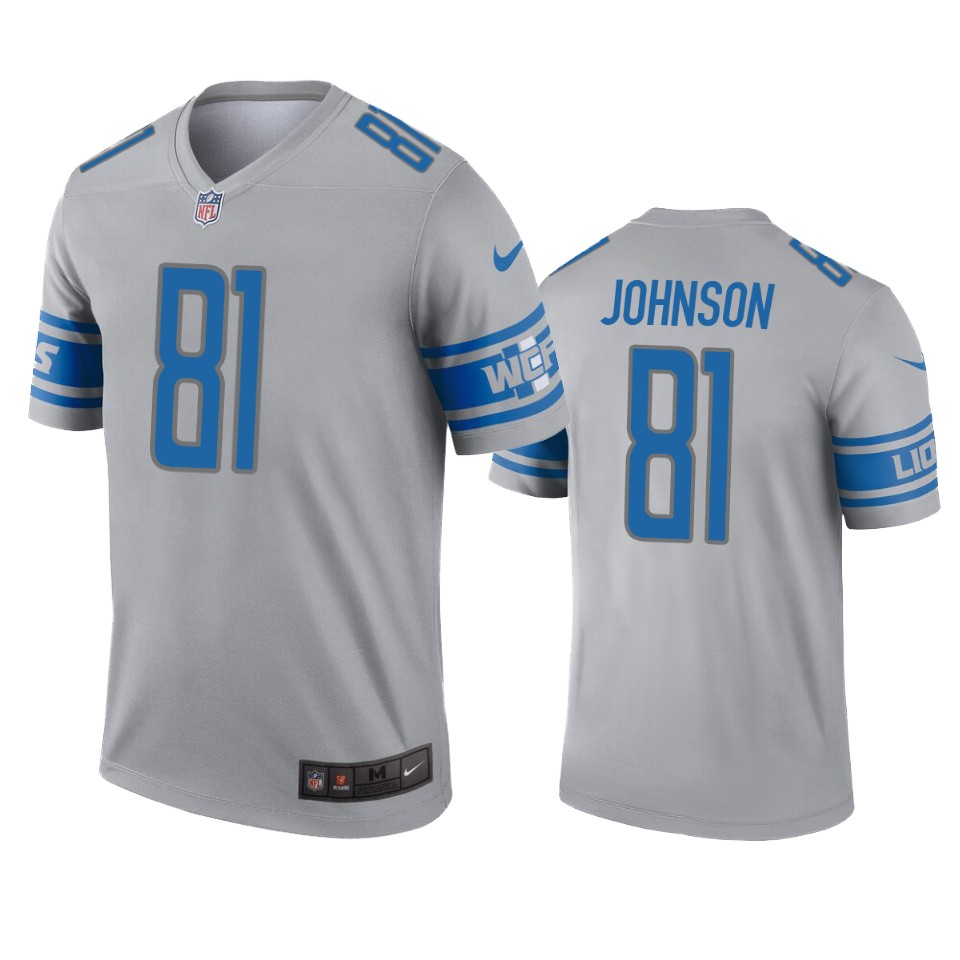 Detroit Lions Calvin Johnson Gray Inverted Legend Jersey - Bluefink